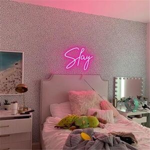 Accents | Slay Neon Sign For Wall Decor Slay Pink Led Neon Light For ...